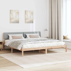 Rám postele s čelo Hnědá a světlá šedá 200 x 200 cm 3394348