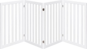 Costway Zábrana pro psy 89 cm vysoká 4 panely ochranná dřevěná skládací, bílý