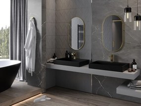 Mexen Loft, oválné koupelnové zrcadlo 80 x 45 cm, barva rámu zlatá lesklá, 9851-080-045-000-50