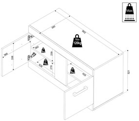 Předsíňová lavice s botníkem Barcelo, dub viking