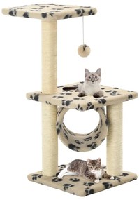 Škrabadlo pro kočky sisalové sloupky 65 cm béžové s potiskem 170549