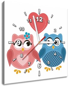Gario Obraz s hodinami Dvě zamilované sovičky Rozměry: 30 x 30 cm