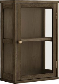 Tmavě hnědá závěsná vitrína v dekoru dubu 40x60x20 cm Zamora – House Nordic