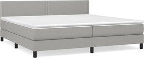 Box spring postel s matrací světle šedá 200 x 200 cm textil 3140001