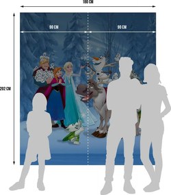 Dětská vliesová fototapeta na zed' Ledové království na ledě, Disney | 180 x 202 cm | DFTDNXL 5149