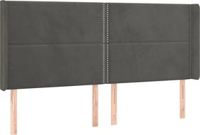 Box spring postel s matrací a LED tmavě šedá 180x200 cm samet 3139518