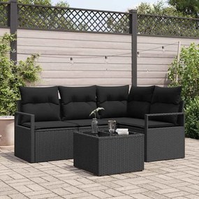 Set pohovek 5 ks Černá polyratan 3355042