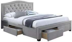 Signal Čalouněná postel ELECTRA 160 x 200 cm barva šedá / dub