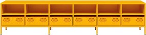 TV skříňka žlutá 202 x 39 x 43,5 cm ocel válcovaná za studena 3307158