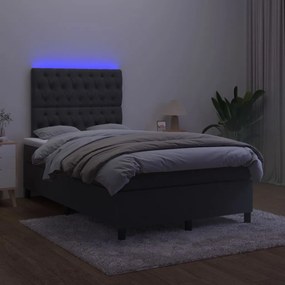 Box spring postel s matrací a LED černá 120x200 cm samet 3136295