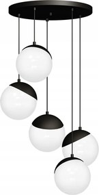 Závěsná lampa 5 kuliček x E14 Sfera Black MLP8869 Eko-light