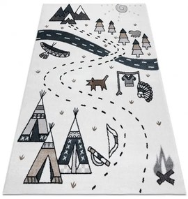 Hanse Home, Dětský kusový koberec Fun Indian cream, 80x150, bílá, dětský pokoj