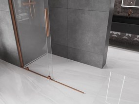 Mexen Velar, posuvné dveře do otvoru typ Walk-In 160 cm, 8mm čiré sklo, růžové zlato, 871-160-000-03-60