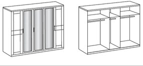 Šatní skříň Chalet, 225 cm, bílá