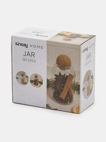 Sinsay - Sklenice na potraviny s korkovým víčkem 2 pack - clear
