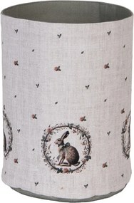 Bavlněný košík na pečivo se zajícem Natural Linen Easter - Ø 15*16 cm