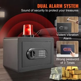 Trezor, 14,2 l, domácí trezor, ocelový bezpečnostní trezor s digitální klávesnicí