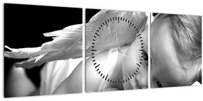 Obraz dětského anděla (s hodinami) (90x30 cm)