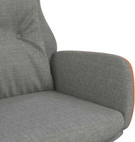 Relaxační křeslo světle šedé textil a PVC 341301