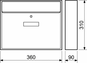 Richter Poštovní ocelová schránka Tarent, hnědá