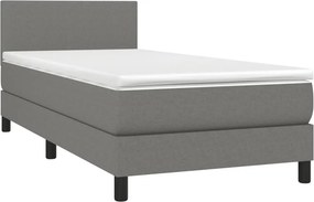 Box spring postel s matrací tmavě šedá 90x200 cm textil 3139866
