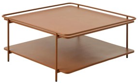 Kovový konferenční stolek v terakotové barvě 75x75 cm Yuba – Unique Furniture