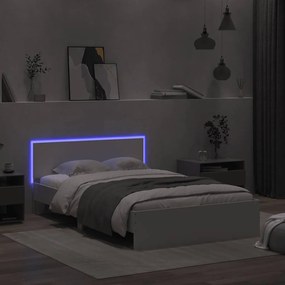 Rám postele s čelem a LED osvětlením bílý 140 x 190 cm 3207623