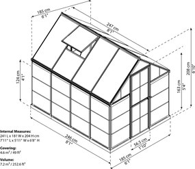 Palram - Canopia Hybrid 6x8 - polykarbonátový skleník