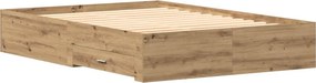 Rám postele Artisanový dub 135 x 190 cm Kompozitní dřevo 3333976