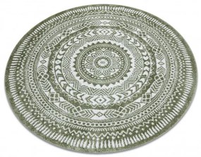 Dywany Łuszczów, Kusový koberec Napkin green kruh, 140x140 (průměr) kruh, zelená, chodba / předsíň