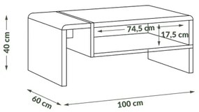 Konferenční stolek FRED antracit/dub artisan