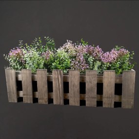 AMADEA Dřevěný obal na truhlík tmavý, 62x21,5x18cm Český výrobek