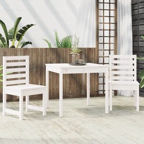 3dílný zahradní bistro set bílý masivní borové dřevo 3154672