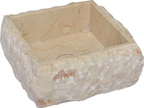 Umyvadlo krémové 30 x 30 x 13 cm mramor 149174