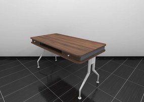 NO+BL Stůl H-Line ST140ZP Dekor stolové desky: ořech, Barva podnože: bílá