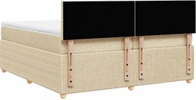 Box spring postel s matrací krémová 200x200 cm textil 3287568
