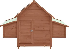 Kurník moka a bílý 150 x 96 x 110 cm masivní jedlové dřevo 171461