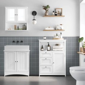 Komoda 60x30x80cm, mdf, bílá, AUK-E1154 WT