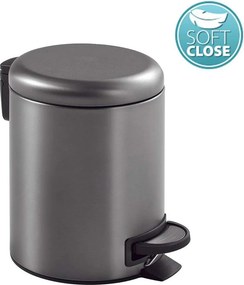 Sapho Gedy Potty - Odpadkový koš 3 l, Soft Close, gun metal 320981