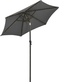 Zahradní slunečník s LED osvětlením antracit 200x211 cm hliník 313559