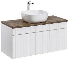 Koupelnová skříňka s umyvadlem a deskou ICONIC White DU100/1 | 100 cm
