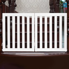 Costway Překážka pro psy, 60 cm vysoká, ochranná branka, dřevěná, skládací, 2