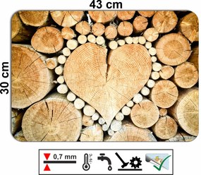 PokojovaDekorace.cz, Prostírání - 075, Imitace dřeva srdce, 43x30cm