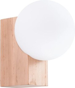 Bílé/v přírodní barvě nástěnné svítidlo z masivního dřeva ø 12 cm Solum – Sollux
