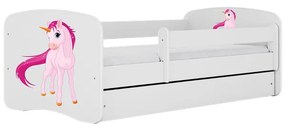 Kocot Kids Dětská postel JEDNOROŽEC bílá Velikost postele: 140x70, Matrace: S matrací, Šuplík: Bez šuplíku