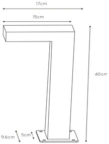 Lucide 28851/40/30 - LED Venkovní lampa TEXAS LED/8W/230V černá 40 cm IP54