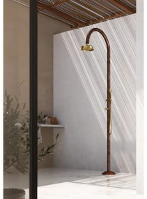 Fontealta Venkovní sprcha Origo Vintage spodní s ruční sprchou měď / mosaz
