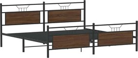 Kovový rám postele bez matrace hnědý dub 200 x 200 cm 3325106