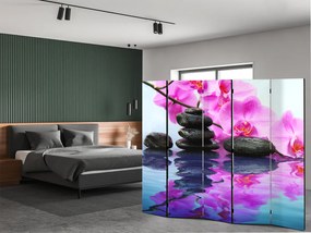 Liox PARAVÁN ORCHIDEJ A KAMENY Rozměr: 225 x 180 cm