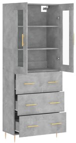 Skříň highboard betonově šedá 69,5x34x180 cm kompozitní dřevo - Default Title